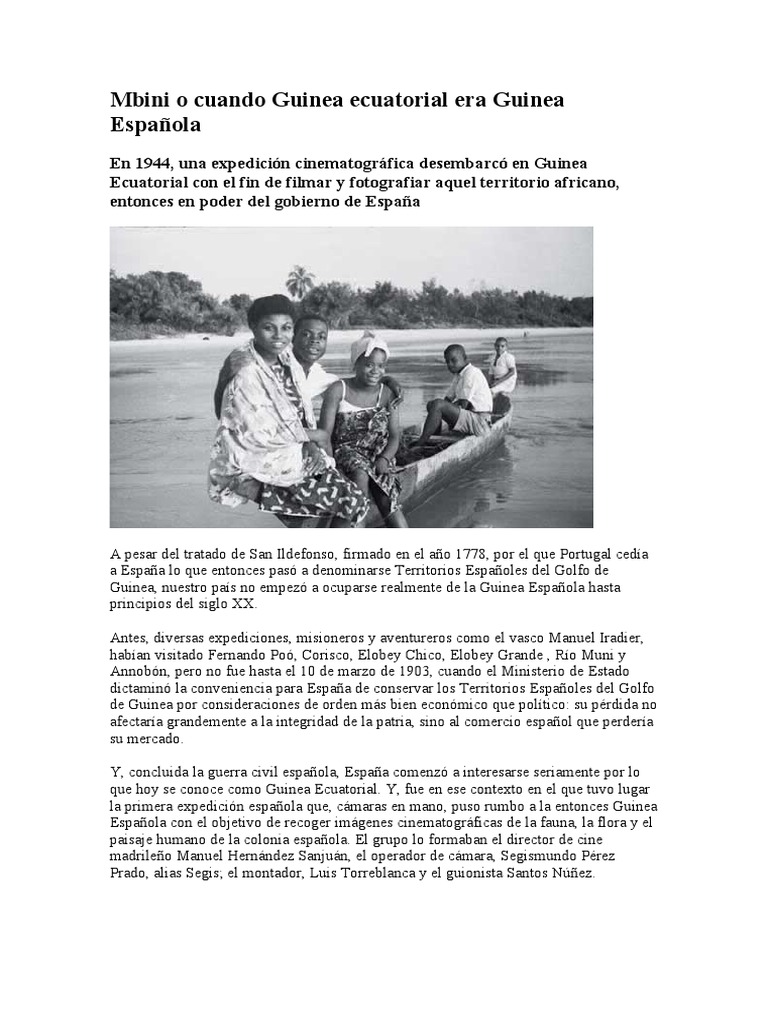 Historias Mbini o Cuando Guinea Ecuatorial Era Guinea Española | PDF