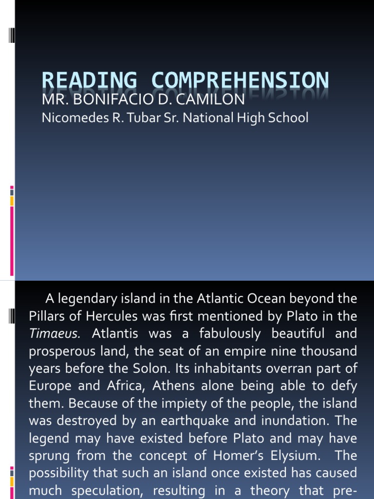 Reading Comprehension | PDF | Atlantis