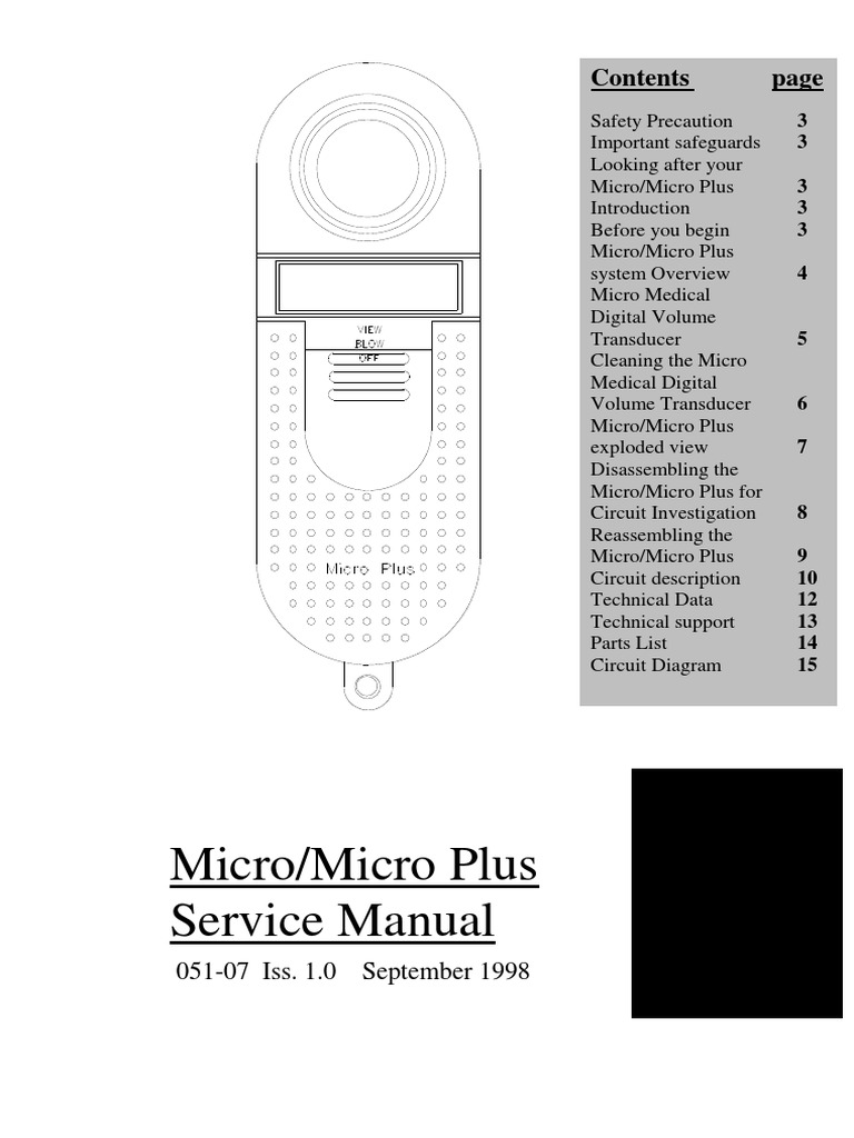 Micro Medical Micro-MicroPlus - Service Manual | PDF | Microcontroller | Manufactured Goods