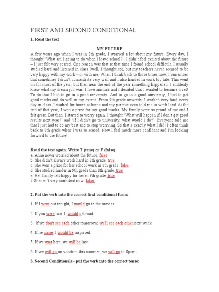 First and Second Conditional | PDF