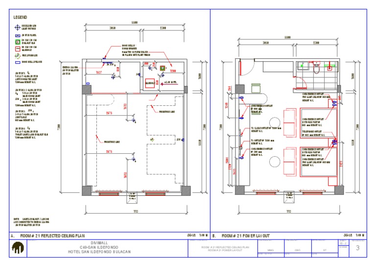 Electrical and Plumbing Layout for a Hotel Room | PDF | Architectural ...