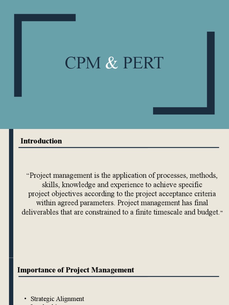 Final CPM & Pert | PDF | Project Management | Systems Science