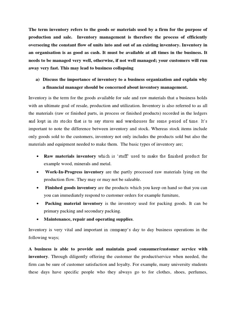 Financial Management Coursework | PDF | Inventory | Business