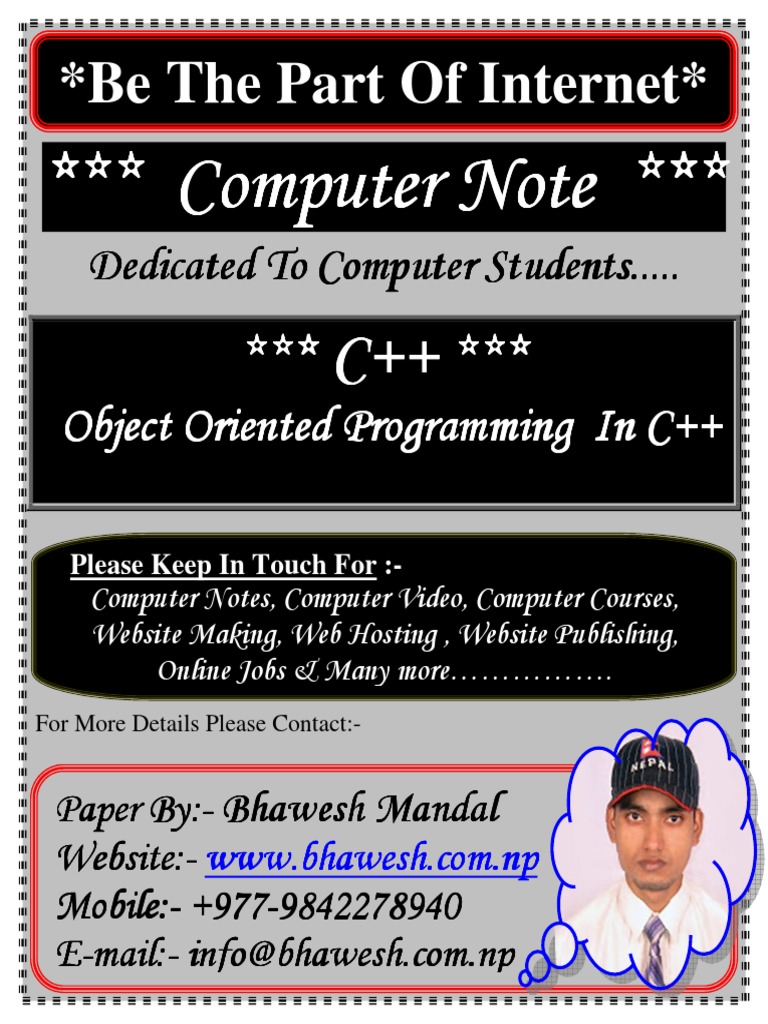 Be The Part Of The Internet An Introduction To Object Oriented Programming In C Pdf Pointer