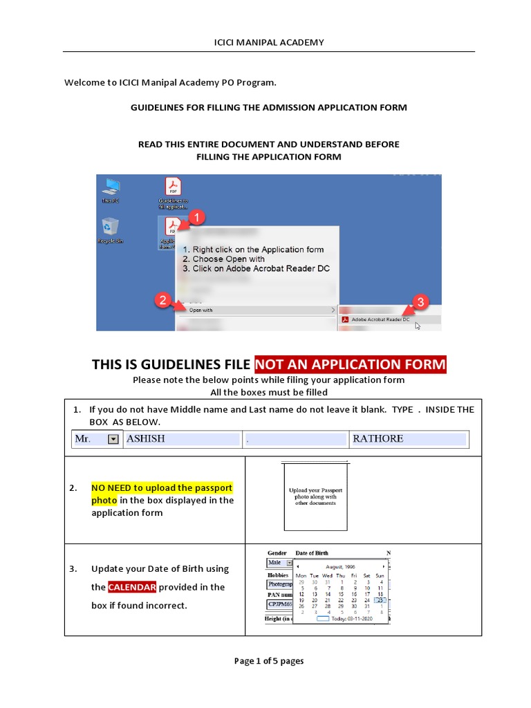 Guidelines To Fill Application Form | PDF | Software | Computing