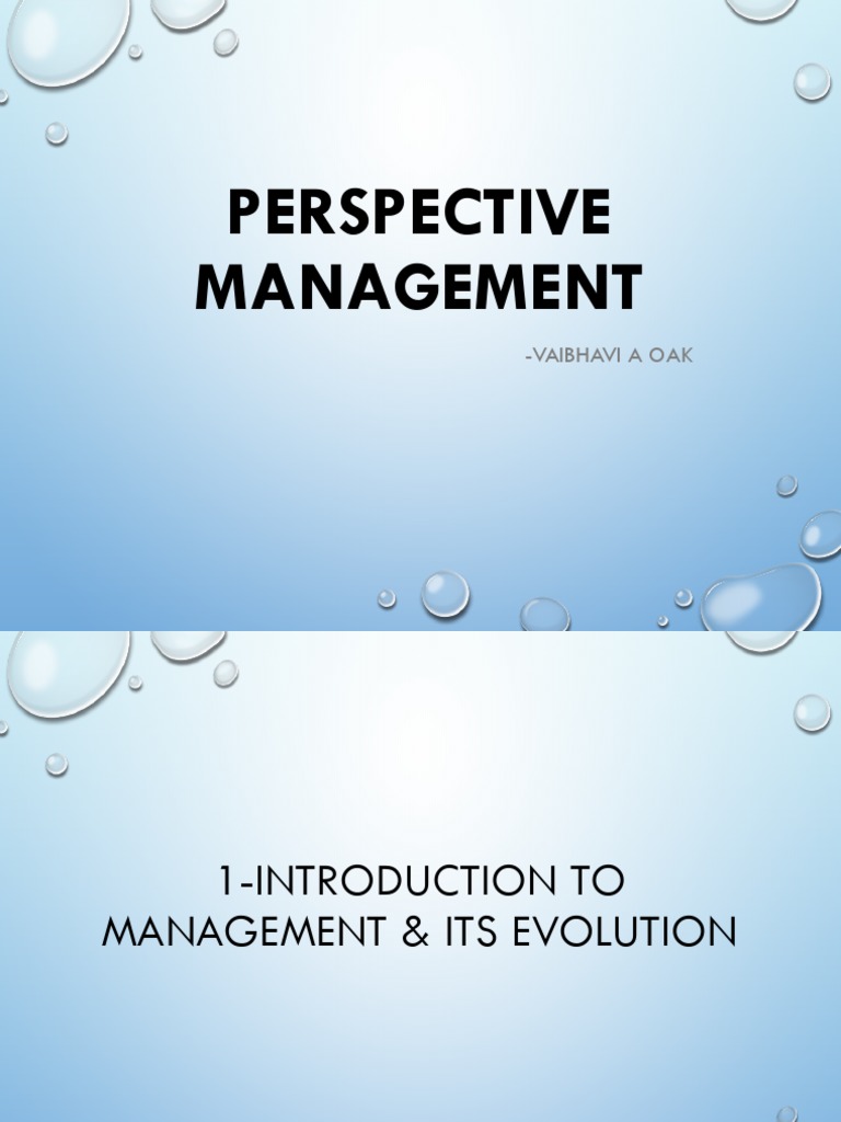 Perspective Management - MMS 1 (Feb 2021) | PDF | Goal | Motivation