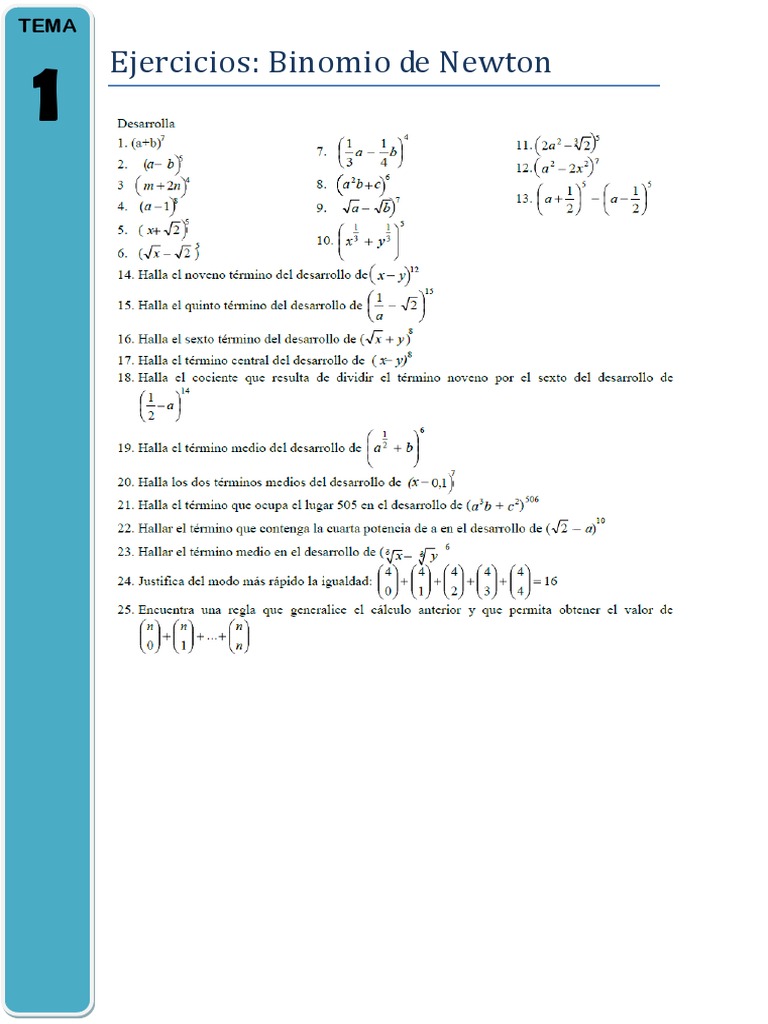 Binomio de Newton | PDF