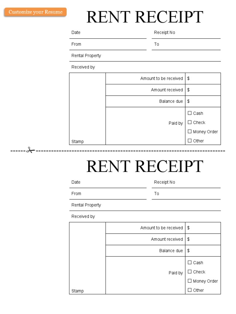 Free Rent Receipt Template | PDF