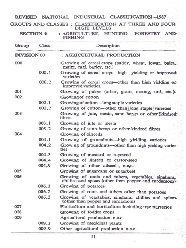 3 4digit NIC1987 | PDF | Textile Manufacturing | Textiles
