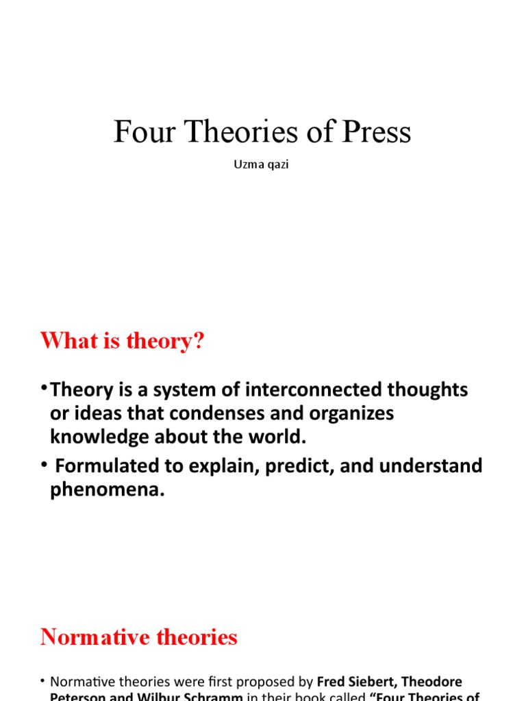 Four Theories of Press | PDF | Censorship | Freedom Of Speech