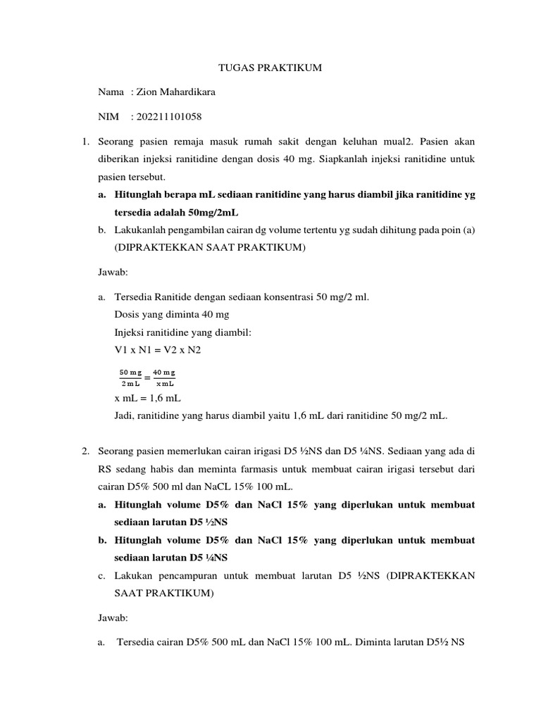 Tugas Praktikum Compounding Steril | PDF