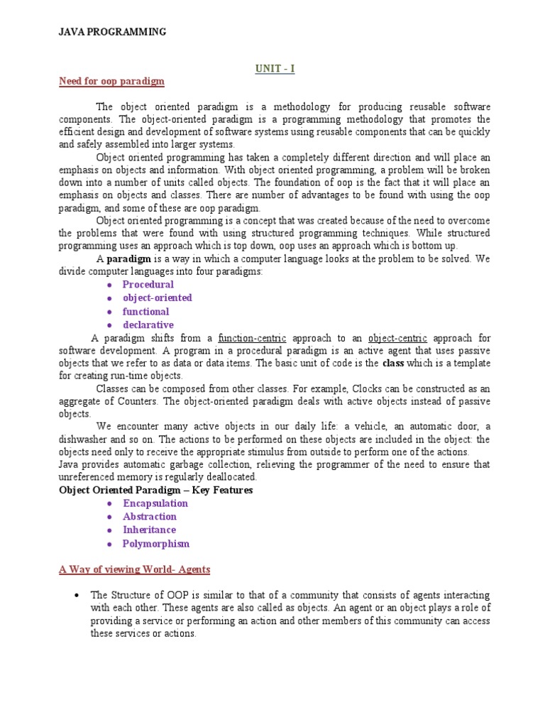 Java Programming - 1 | PDF | Method (Computer Programming) | Inheritance (Object Oriented ...