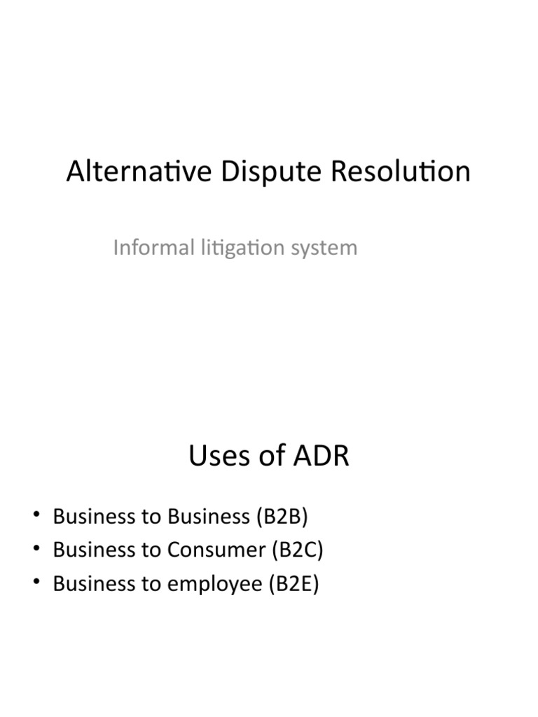 ADR1 | PDF | Arbitration | Alternative Dispute Resolution