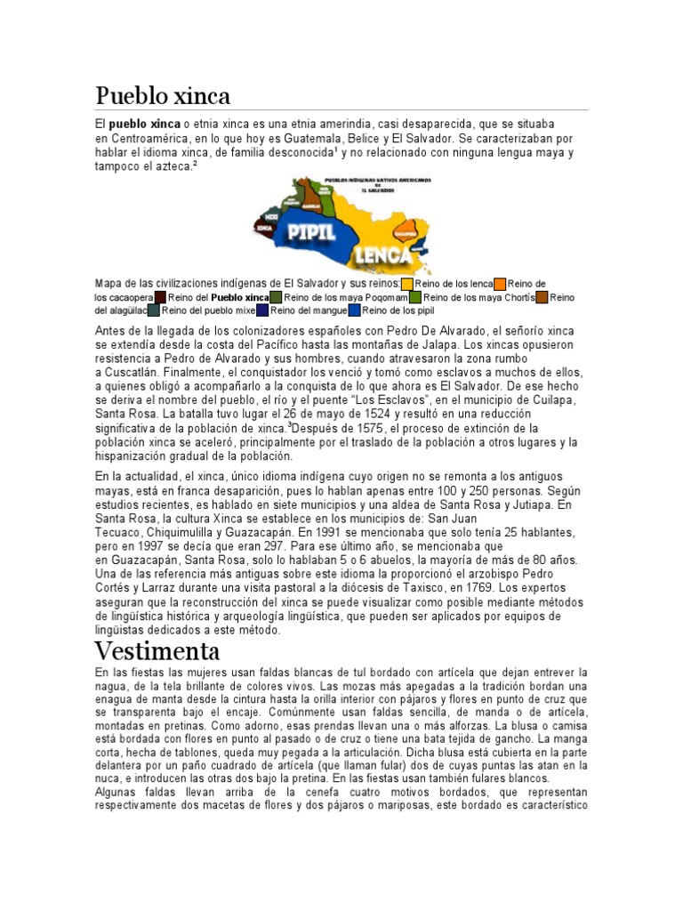 Cultura y lengua del pueblo xinca | PDF | Ciencias sociales | Religión ...