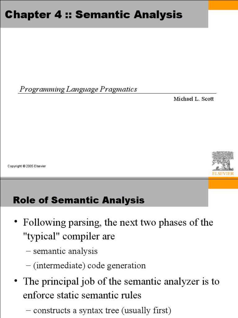 Chapter 4:: Semantic Analysis: Programming Language Pragmatics | PDF | Compiler | Parsing