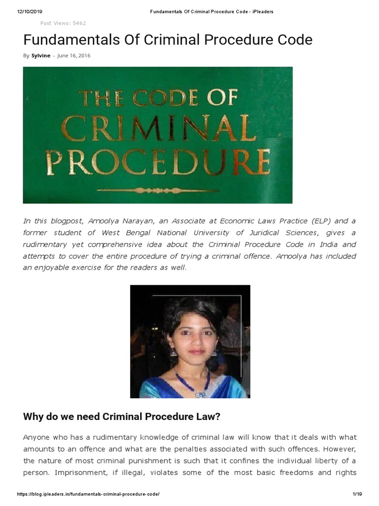 Fundamentals of Criminal Procedure Code - Ipleaders | PDF | Bail | Arrest