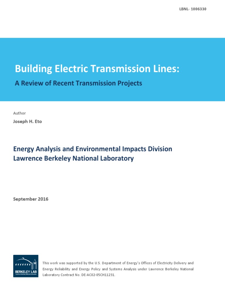 Building Electric Transmission Lines - A Review of Recent Transmission ...