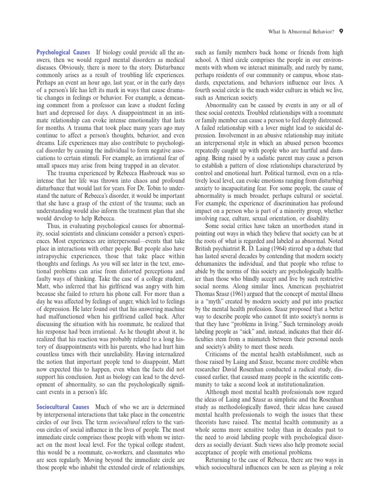 Causes of Psychological Disorders | PDF | Mental Disorder | Psychology