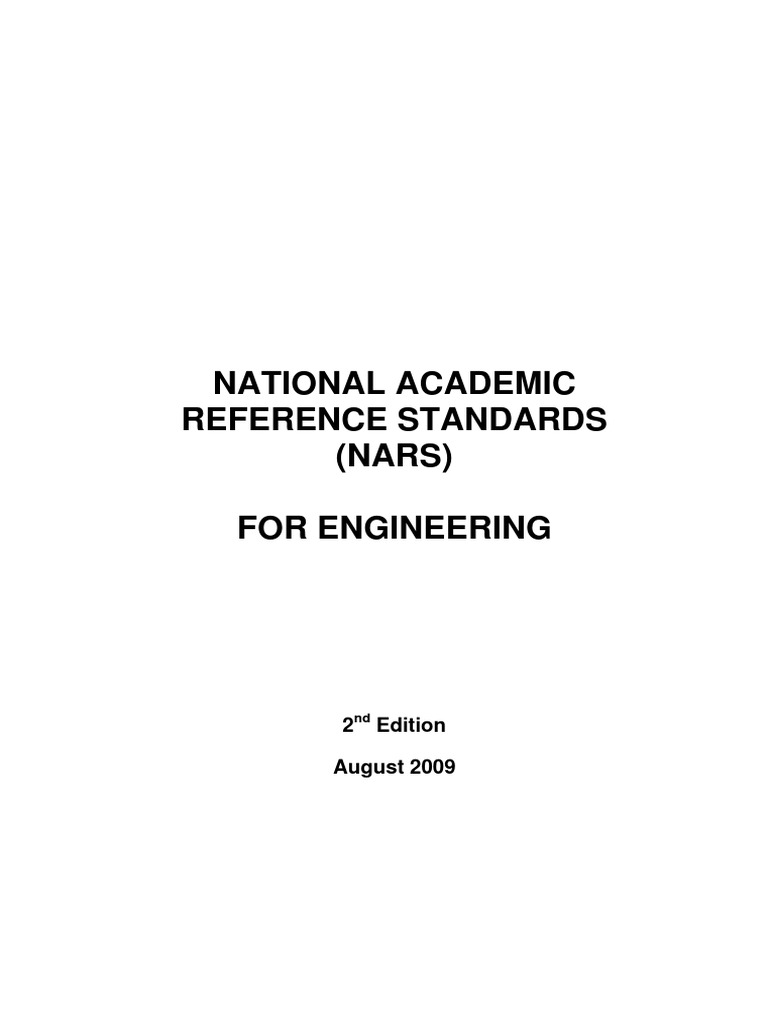 National Academic Reference Standards (NARS) For Engineering | PDF ...