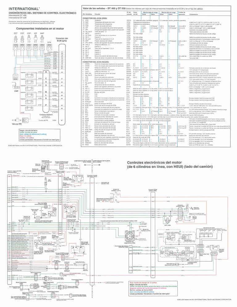 Diagrama Eléctrico De Motores Navistar Dt 466 Y Dt530 Elect