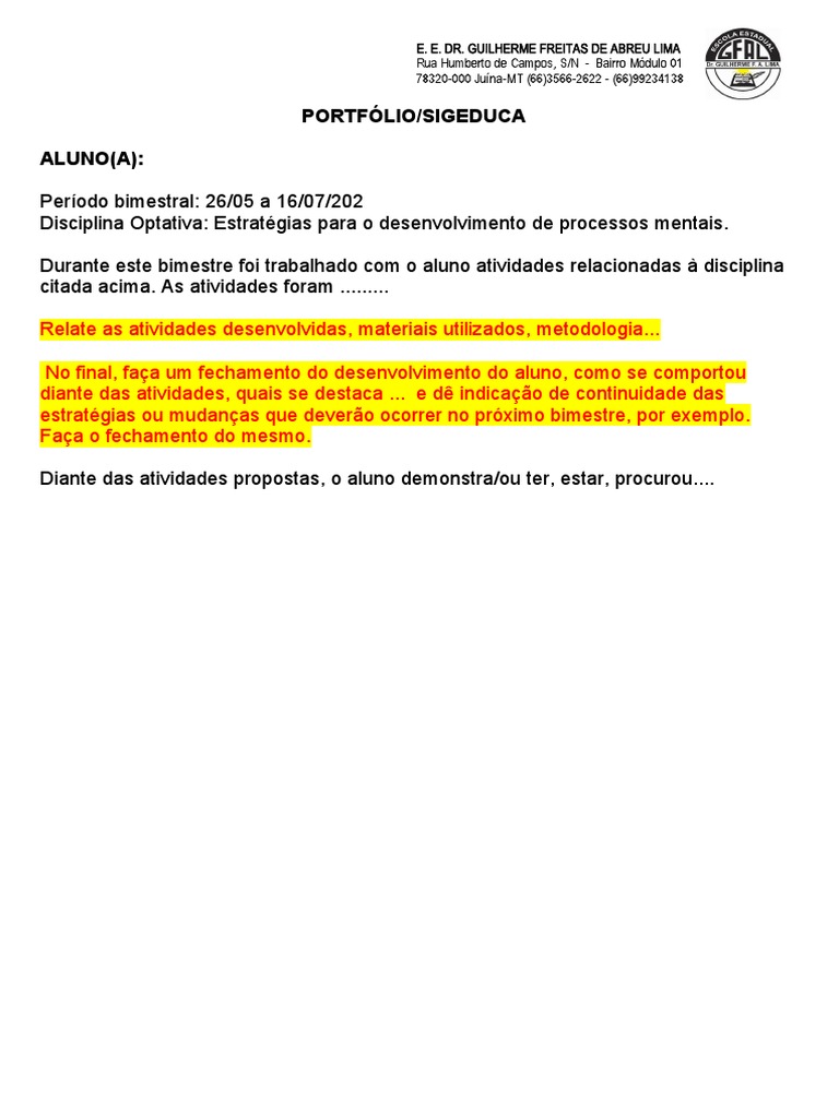 Modelo de Portfólio | PDF