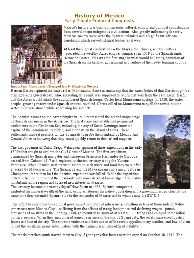 Mexico History Reading | PDF | New Spain | Hernán Cortés