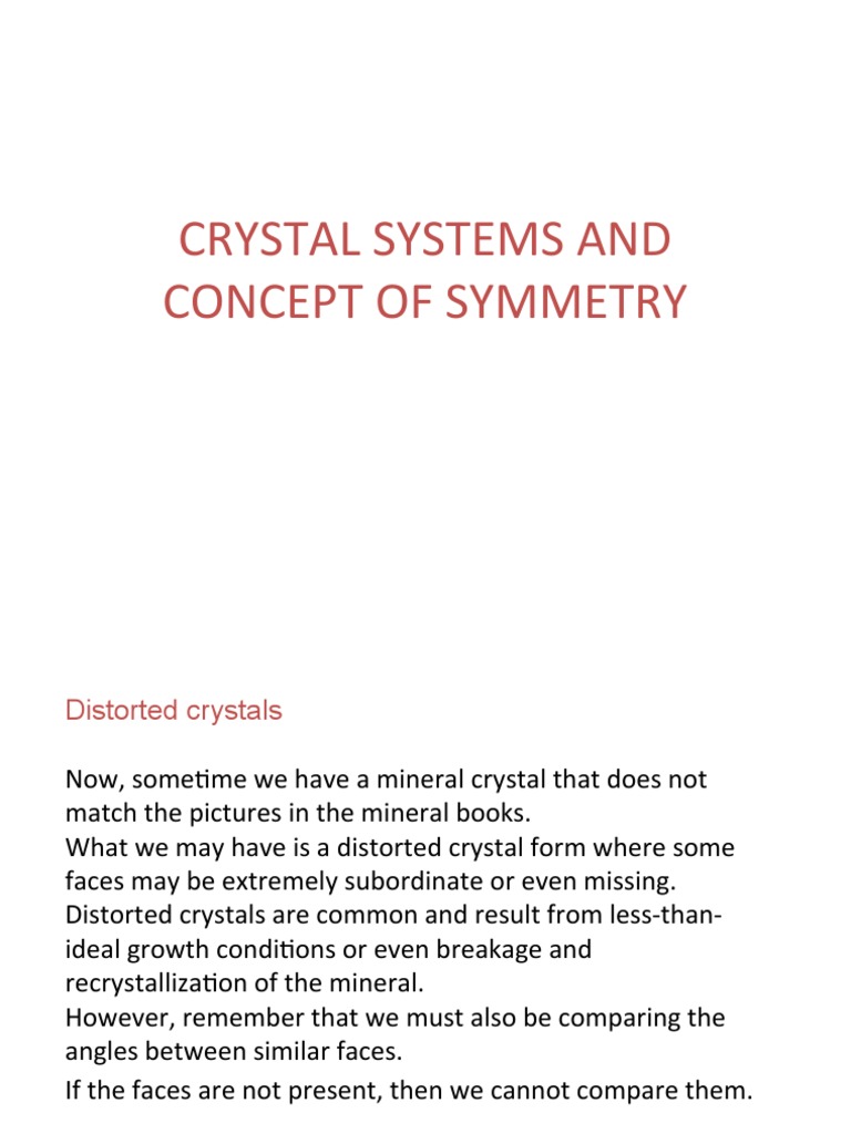 Crystal System and Symetry | PDF | Crystal Structure | Crystal
