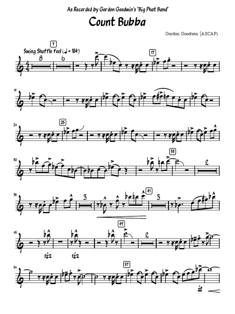 Count Bubba: Gordon Goodwin (ASCAP) 17 9 | PDF