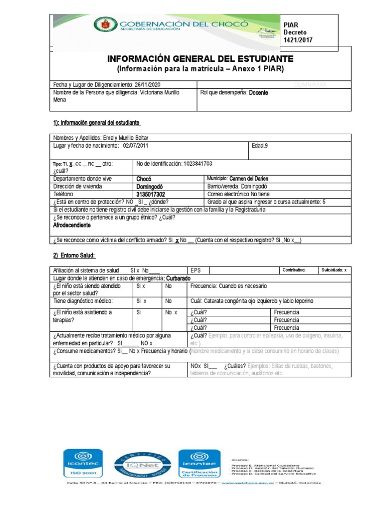 Formato Piar Actual Emely | PDF | Enfermedades y trastornos | Medicina