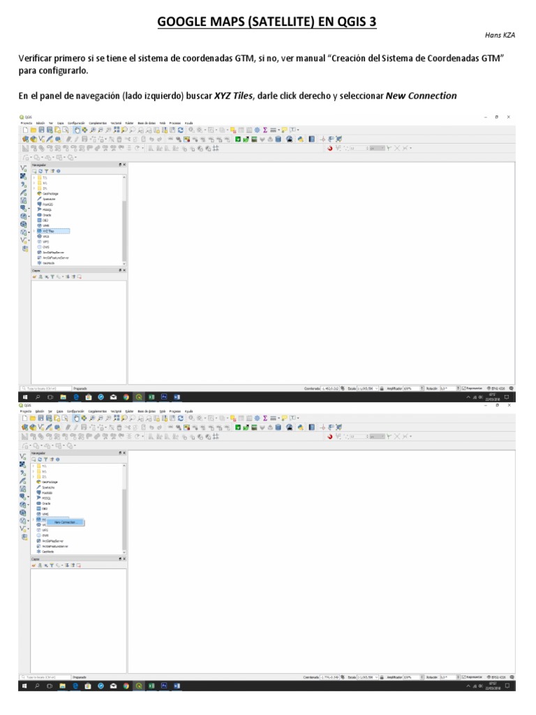 Google Maps (Satellite) en Qgis 3 | PDF | Métodos y materiales de ...