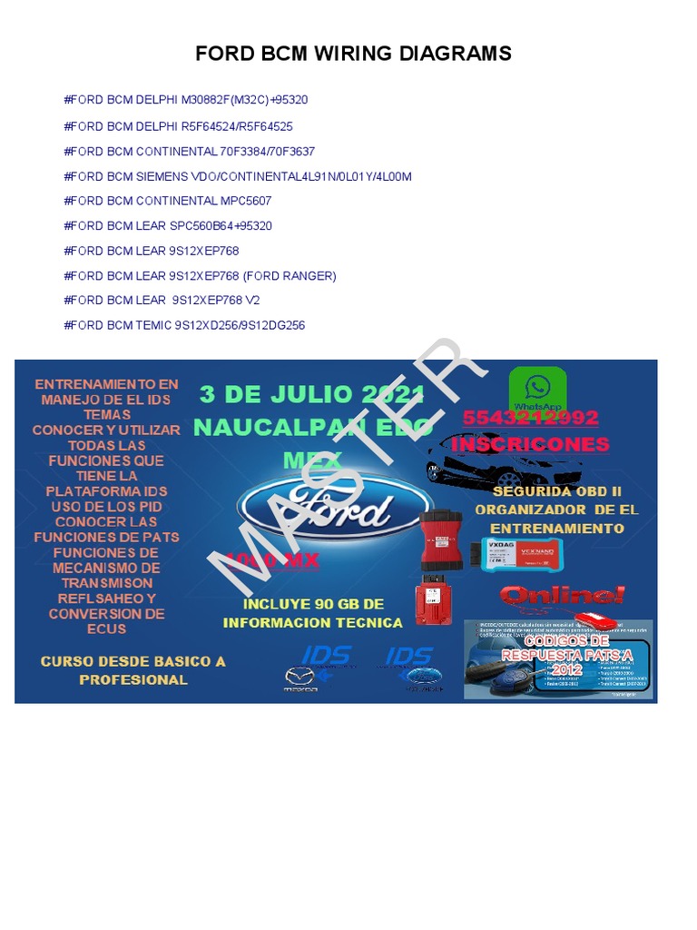 Master: Ford BCM Wiring Diagrams | Download Free PDF | Electronics
