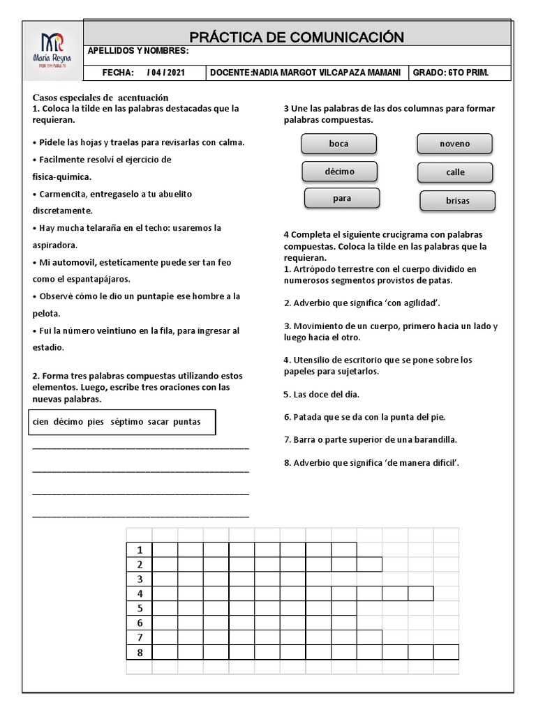 Práctica de Casos Especiales de Acentuación | PDF