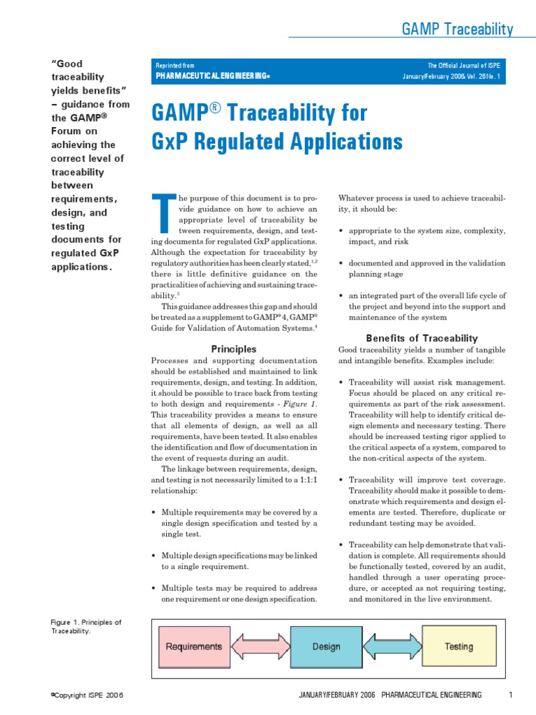 Gamp® Traceability For GXP Regulated Applications | PDF | Specification (Technical Standard ...