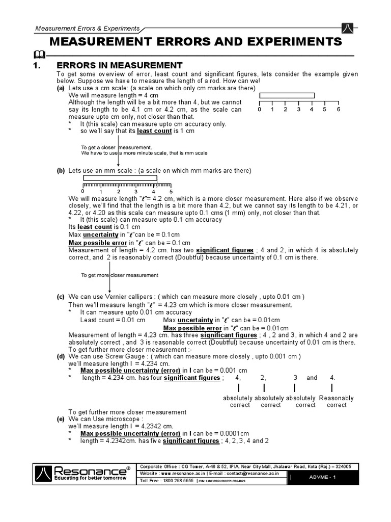 Understanding Measurement Errors in Physics | PDF | Significant Figures ...