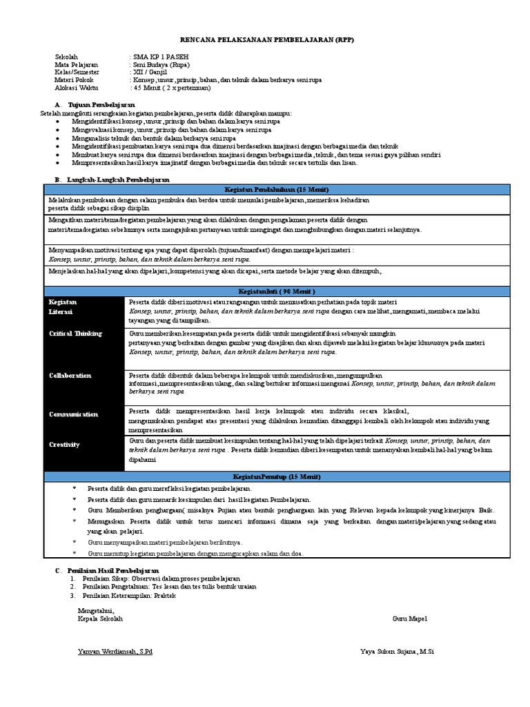 1 RPP SBD (Rupa) SEM. 1 - WWW - Kherysuryawan.id | PDF