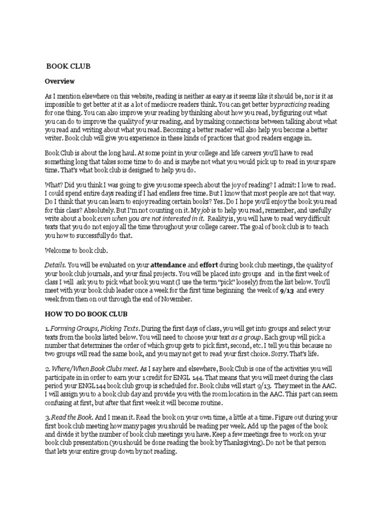 Book Club Fall 2021 | PDF | Books