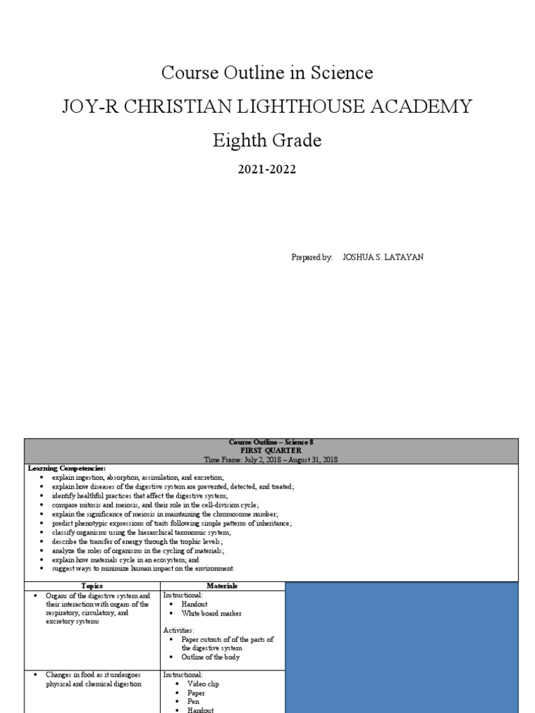 Grade 8 Science Course Guide | PDF | Force | Meteoroid