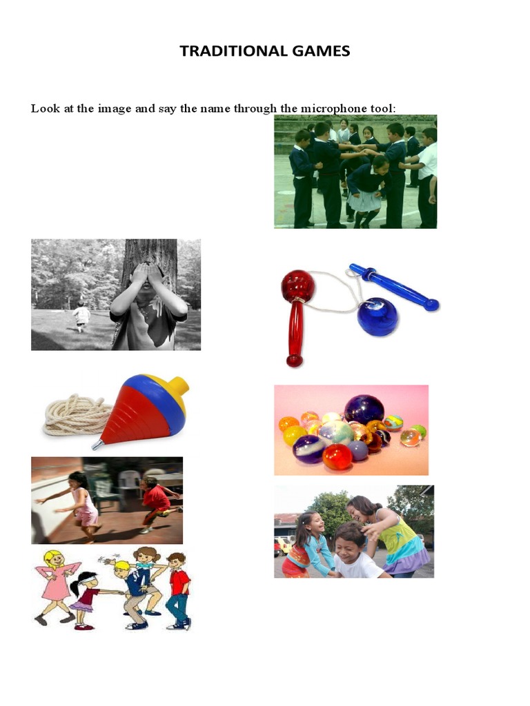 Traditional Games: Look at The Image and Say The Name Through The ...