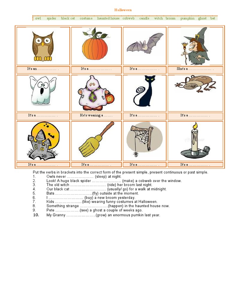Halloween Vocabulary Exercises | PDF