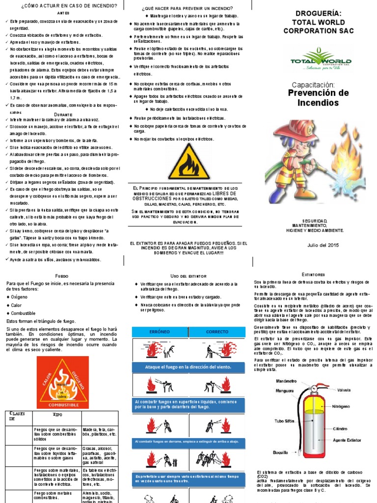 Folleto - Capacitacion - Prev - Incendios | PDF | Incendios | Química