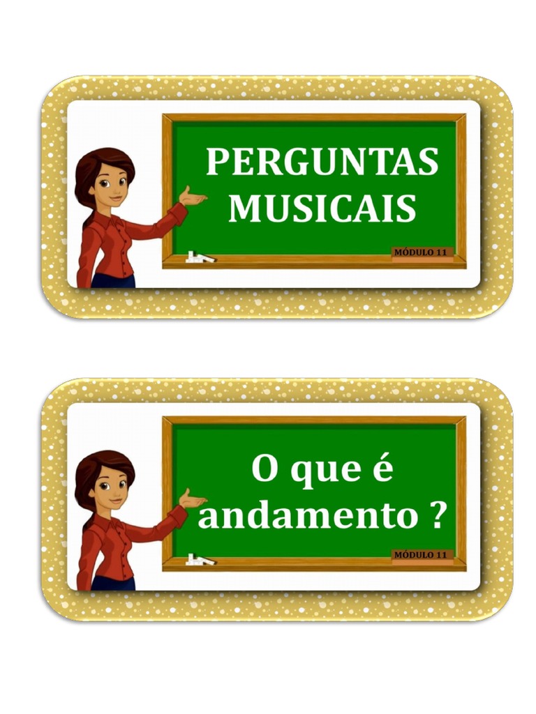 PERGUNTAS MUSICAIS MODULO 11 Erica Cristina | PDF