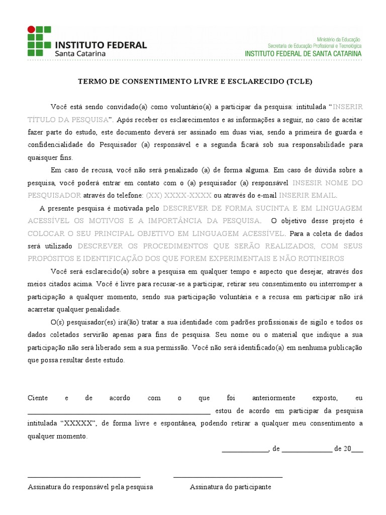 Modelo de Termo de Livre Consentimento | PDF