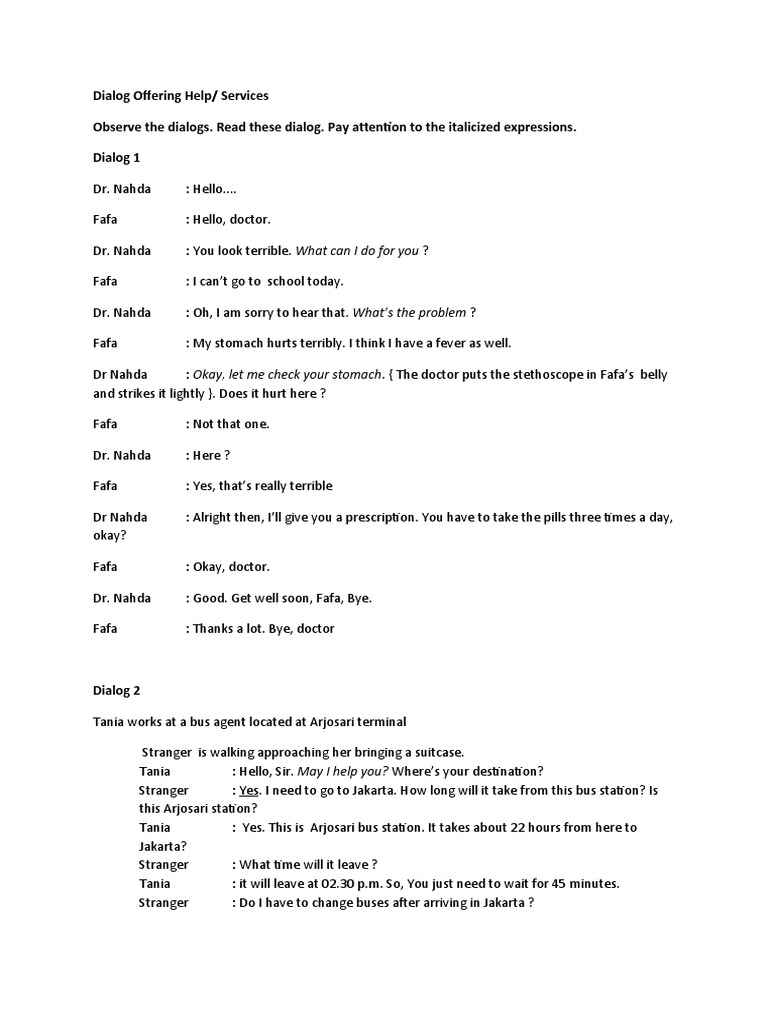 Materi Dialog Offering Help | PDF