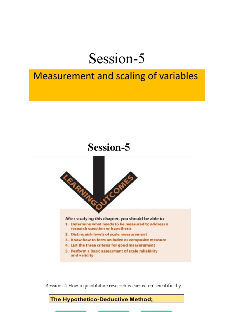 Session-5-Measuring and Scaling Concepts | PDF | Validity (Statistics) | Level Of Measurement