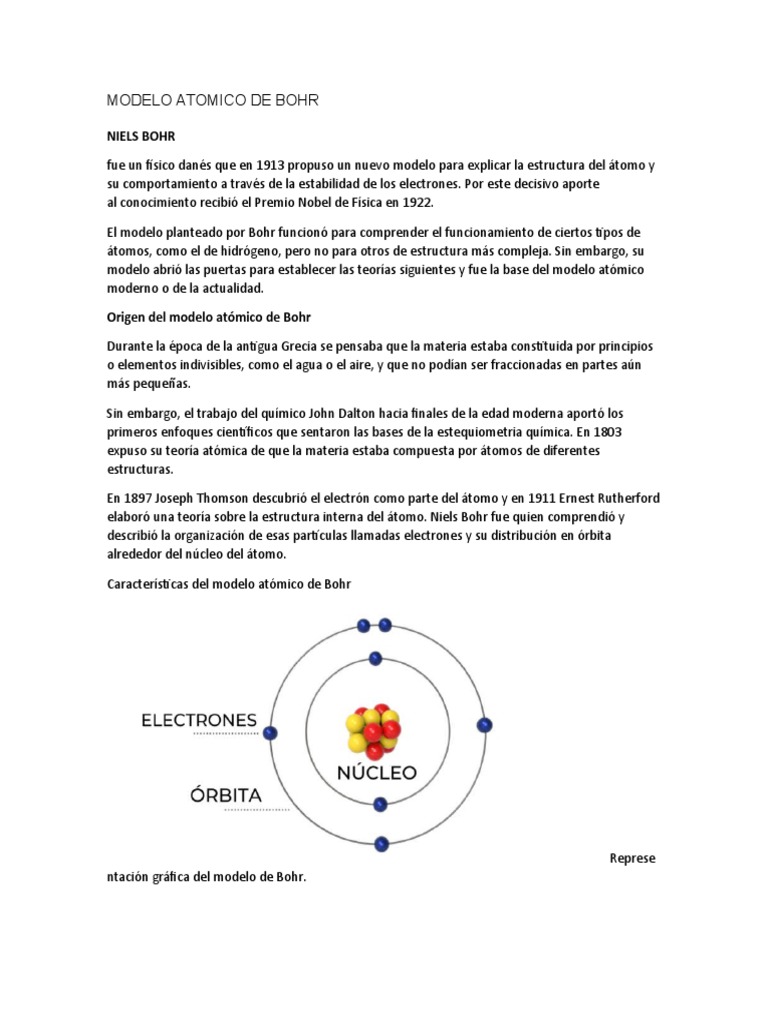 Modelo Atómico de Bohr: Resumen y Características | PDF | Átomos | Electrón