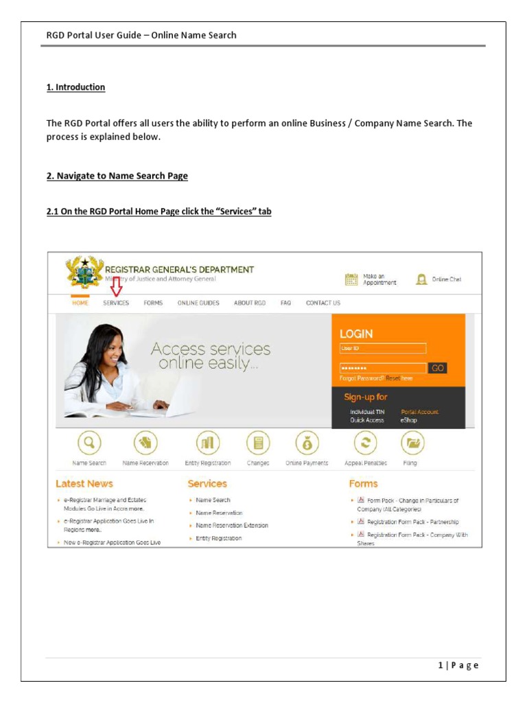 RGD Portal User Guide - Name Search 002 | PDF