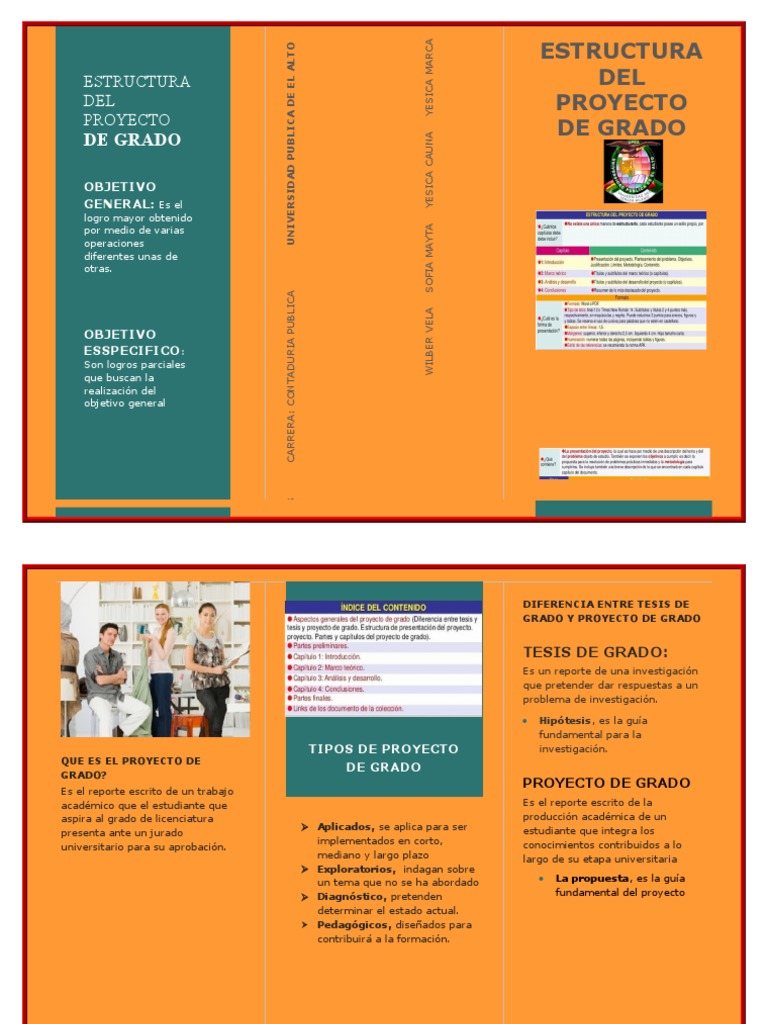 Triptico Estructura Del Proyecto de Grado | PDF