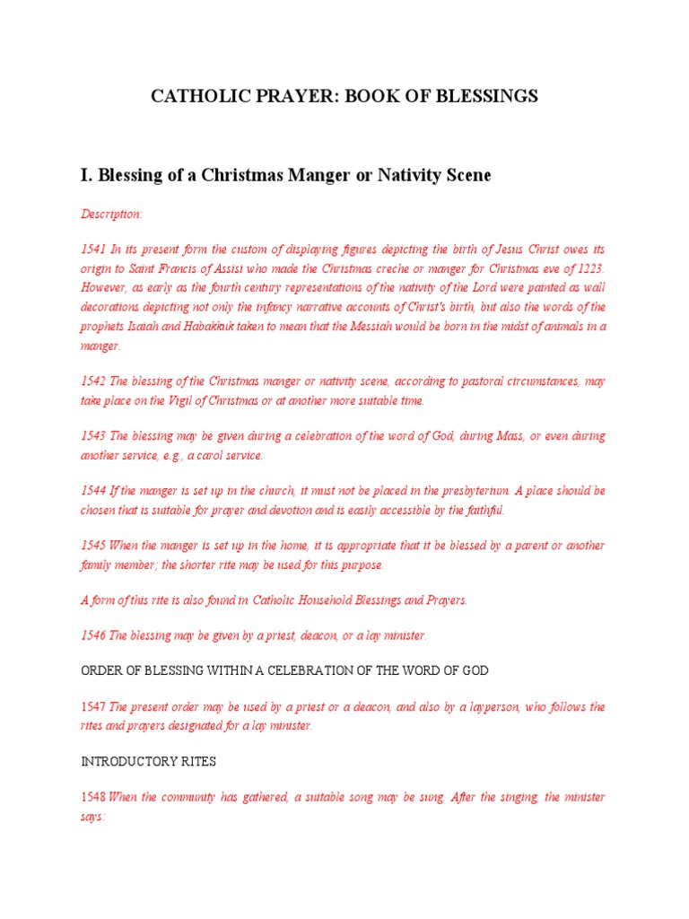 Rite For The Blessing of Christmas Symbols | PDF | Nativity Of Jesus ...