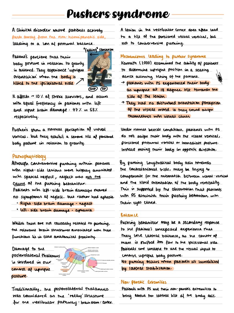 Pushers Syndrome | PDF | Neurological Disorders | Organ (Anatomy)