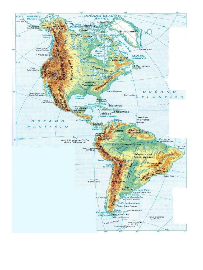 Mapa Relieve de America | PDF